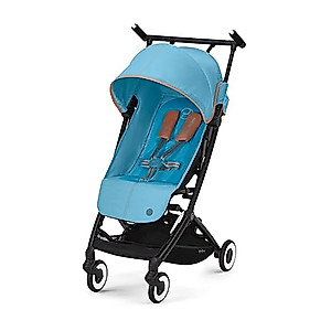 Cybex Libelle Lightweight pockit Travel Baby Stroller - Carry-On Compliant Compact Fold, One-Hand Adjustable Recline - Compatible with CYBEX Car Seats, Beach Blue