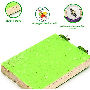 Bird Cage Accessories, Parrot Perch Stand Platform Natural Wood Grinding for Budgie Parakeet Cockatiels Conure Lovebirds, Orange