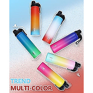 HAPHOM Insulated Water Bottle 37oz Sport Water Bottle 18/8 Stainless Steel BPA Free Sweat Proof and Hinge Lock Lid Anti-Rust Suitable for All People and Anywh