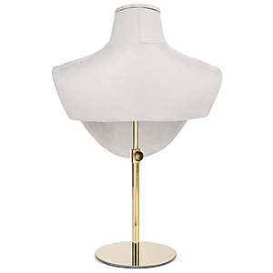 Displays2go PU Foam Headless Mannequin Bust, Countertop - Gray (SMFBGRY)