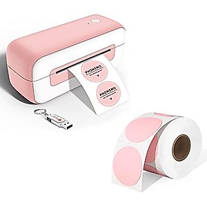 Phomemo Label Printer & 2” Pink Direct Thermal Labels