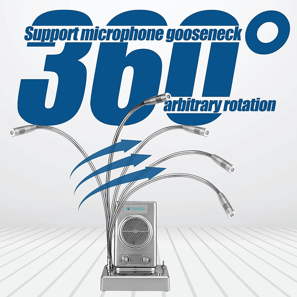 Retekess TW102 Window Intercom,Window Speakers, 8M Cable with Loud Outer Speaker, Connect Wireless Mic,Intercom System for Hotel,School,Medical Center