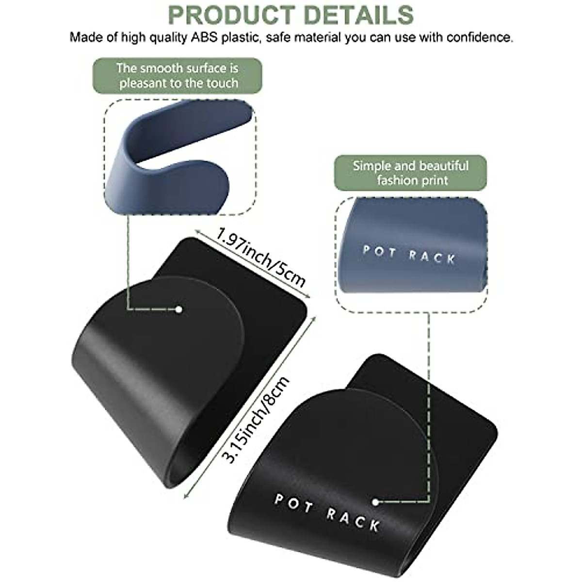 Tendiren Pot Lid Organizer, 6 Pairs of Adjustable Wall Mount Pot Lid Holder Cabinet Door, Pot and Pan Hangers for Kitchen Wall Mount, Cabinet Door Lid Organizer, Save More Space