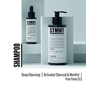 STMNT Grooming Goods Shampoo, 10.1 oz | SLS/SLES Sulfates Free | Activated Charcoal & Menthol | Removes Build Up | Fuller Feeling Hair