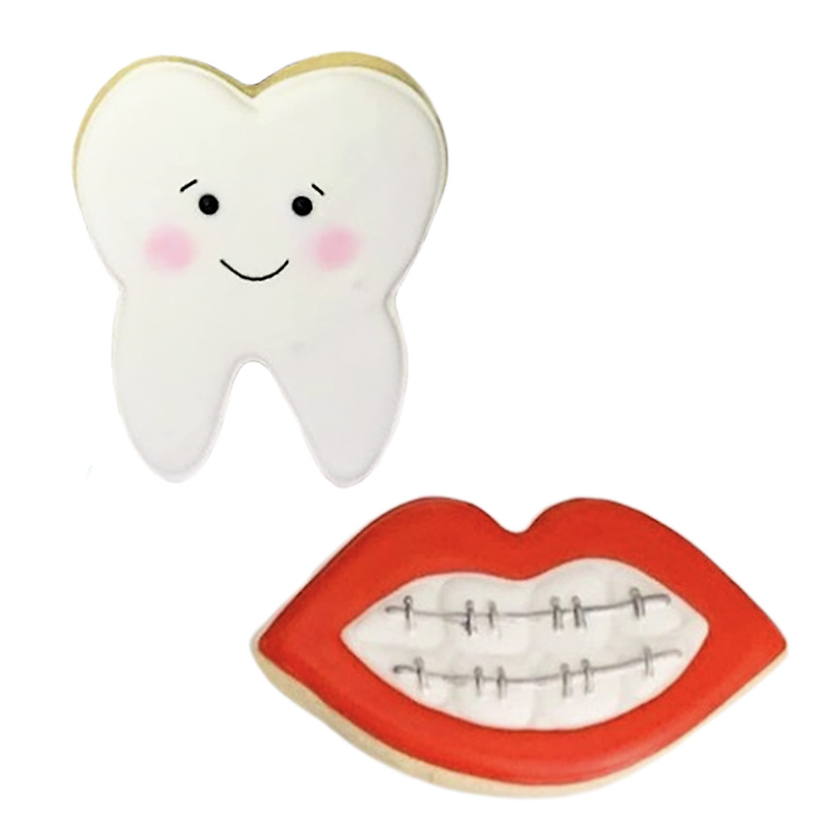 Sweet Smile/Dentist Cookie Cutters 2-Pc. Set Made in the USA by Ann Clark, Mouth, Tooth