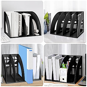 Lemical Sturdy Magazine File Holder Organizer No Width Limitation Book Rack Desktop File Folder Frames Dividers Document Storage Box File Rack File Sorter Office Supplies