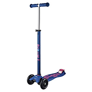 Micro Kickboard - Maxi Deluxe 3-Wheeled, Lean-to-Steer, Swiss-Designed Micro Scooter for Kids, Ages 5-12 - Indigo