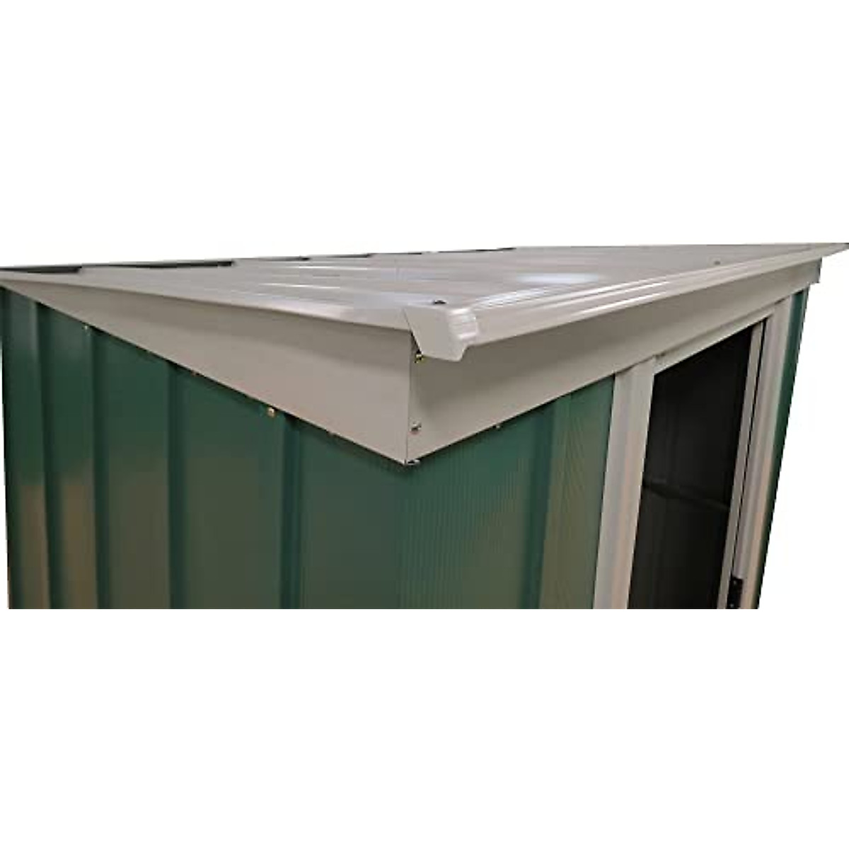 Arrow Sheds 6' x 4' Galvanized Steel Pad-Lockable Outdoor Utility Storage Shed with Pent Roof, Eggshell/Green