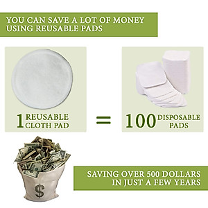 Reusable Cotton Pads Face Pack - Washable Makeup Remover Laundry Bag Skincare Cleaning Bamboo Cloth Rounds Facial Wipes Eye Lip