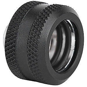 Dracaena 6 Pack G1/4" Thread to 16MM OD Hard Tubing Compression Fitting with Rings for Rigid Acrylic Tube for Computer Water Cooling System, Black