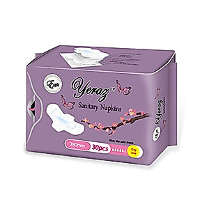 Em Yeraz Women Sanitary Pads, Ultra-Thin, Fast Absorbency with Wings, Size 5, 30 Count, Day use