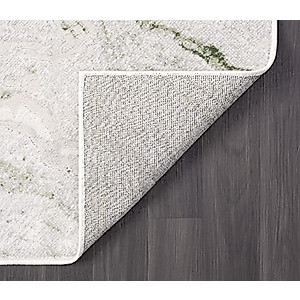 Abani Atlas 8'x10' Green/Grey Area Rug, Abstract Marble - Durable Non-Shedding - Easy to Clean