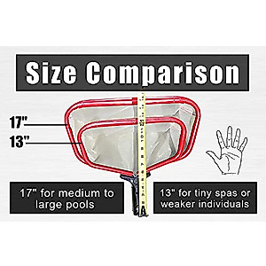Pool Skimmer Net Rake, Ultra Fine Mesh, Unlimited Free Replacement by ProTuff - 3X Faster Heavy Duty 250 Micron Nylon for Cleaning Silt, Sand, Pollen & Swimming Pool Skimming - 60 Mesh - 18"