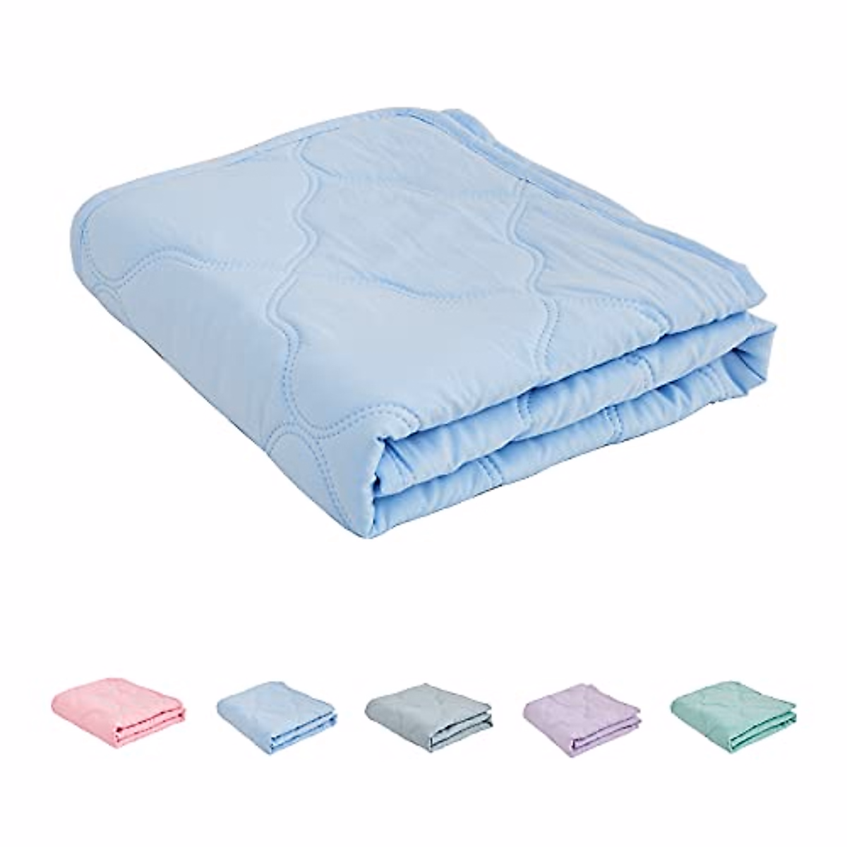 Down Alternative Toddler Quilt Comforter Super Soft Design for Baby Boys Girls, Breathable Quilted Crib for Winter Nap Sleeping Nursery Bed Light Blanket - 39”x59” Blue