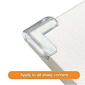 HOMREALM Baby Proofing 12 Pack Corner Guards Furniture Corner & Edge Safety Bumpers Corner Covers Protectors Baby Proof Bumper & Cushion to Cover Sharp Furniture & Table Edges (L Shape)