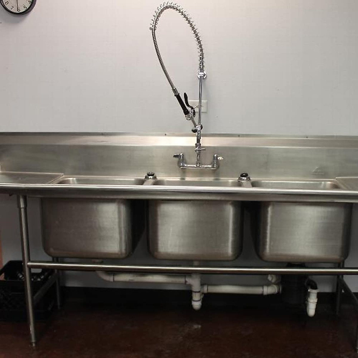 Ridgeyard Kitchen Faucet with Pull Down Sprayer 47 Inch, Flexible Pre Rinse Sprayer Commercial High Pressure 1.4gal/min, Faucet for Kitchen Sink with Add-on Swing Spout for Home Restaurant Industrial