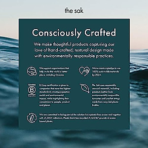 The Sak Vita Wristlet Purse - Small Hand Crochet Women's Clutch for Everyday & Travel - Mini Handbag With Card Slots & Zipper - Maritime