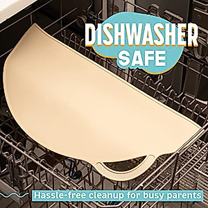 UpwardBaby Silicone Placemats for Toddlers - Suction Baby Placemat for Restaurants & Home - Set of 3 - Kids Placemat for Dining Table -Washable Wipeable Nonslip BPA-Free Placemats for Kids