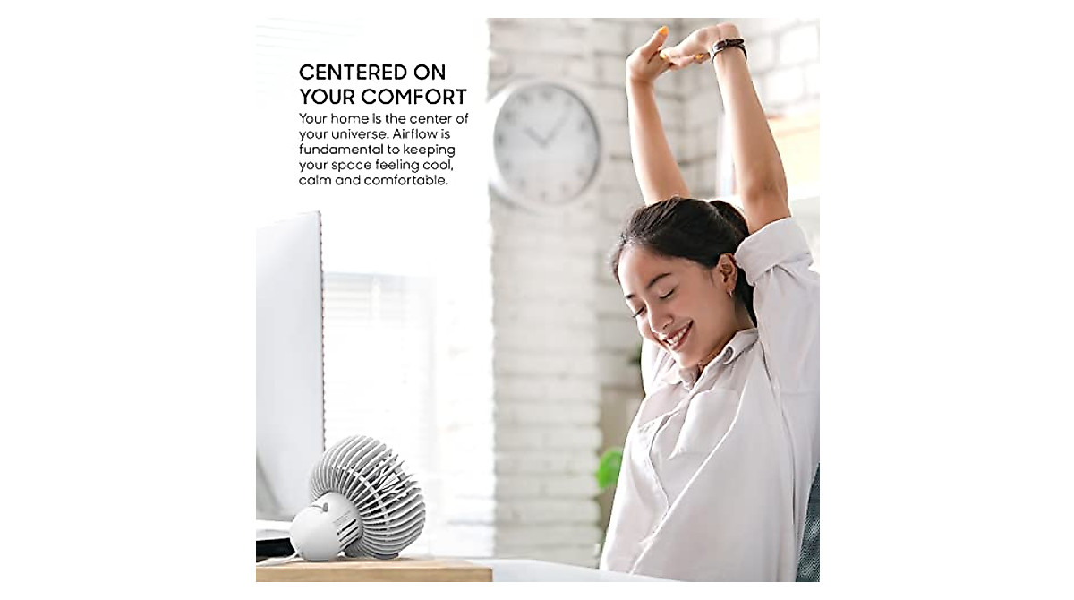 Sharper Image REFRESH 01 Personal Desktop Fan | Compact, Quiet & Stylish