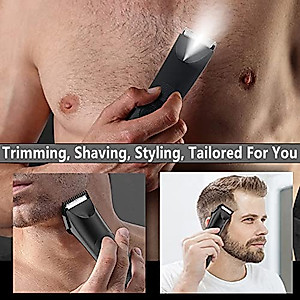 FENGCHUNS Body Hair Trimmer,Electric Groin Trimmer for Men,Ball Shaver Trimmer with LED Indicator,Male Pubic Hair Trimmer, Waterproof Wet/Dry Trimmer Women Hair Clipper Safety Body Grooming