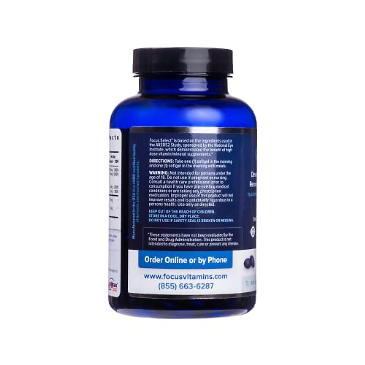 Focus Select® AREDS2 Based Eye Vitamin-Mineral Supplement - AREDS2 Based Supplement for Eyes (60 ct. 30 Day Supply) - AREDS2 Based Low Zinc Formula - Eye Vision Supplement and Vitamin