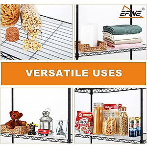 Catalina Creations 3-Shelf Storage Shelves with 3-Shelf Liners, Heavy Duty Adjustable Rack, Steel Wire Shelves and Storage for Kitchen and Garage (36W x 16D x 36H, Black)