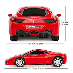RASTAR Ferrari Remote Control Car, 1/24 Scale Ferrari 458 Italia Model Car, Red Ferrari Toy Car