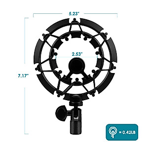 Blue Yeti Shock Mount, Alloy Shockmount Reduces Vibration Noise Matching Mic Boom Arm, Compatible for Blue Yeti and Yeti Pro Microphone by YOUSHARES