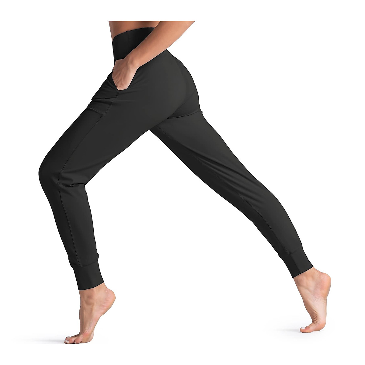 Wjustforu Joggers for Women High Waist Active Sweatpants, Women's Lounge Sweatpant with Pockets ((Small, Black)