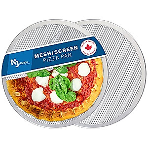 Norjac Pizza Baking Screen, 14 Inch, 2 Pack, Seamless, Restaurant-Grade Aluminum.