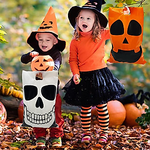 AouEtnay 72 Pcs Large Halloween Goodie Bags Halloween Candy Treat Bags, Trick or Treat Bags, Halloween Party Favors and Event Party Supplies