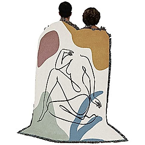 Pure Country Weavers Colorful Nude 2 Blanket by JJ Design House - Abstact Art - Gift Tapestry Throw Woven from Cotton - Made in The USA (72x54)