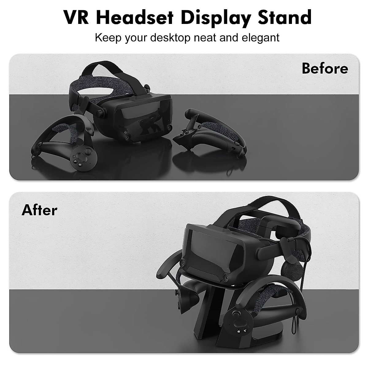 AMVR VR Headset Display Stand and Controllers Holder for Steam Valve Index Virtual Reality Mount Station