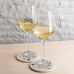 Octopus Coasters - Octopus Table - 6 Octopus Coasters for Drinks - Nautical Coasters Stone Absorbent Beige Ceramic 4.13 inch - Beach Theme - Coastal Coasters - Steampunk Coasters Set Gift