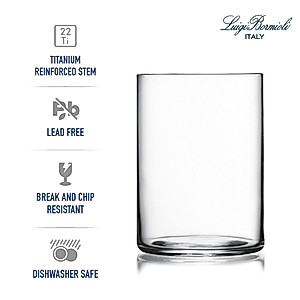 Luigi Bormioli Top Class 15.25 Oz Thin All Purpose Glass, Set Of 6 Drinking Glasses, Son.hyx High Tech Blown Crystal Glass, For Cocktail, Ice Tea, Water, Juice, Made In Italy