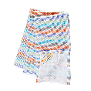 Full Circle Tidy 100% Organic Cotton Dish Cloths, Set of 3, Multicolored