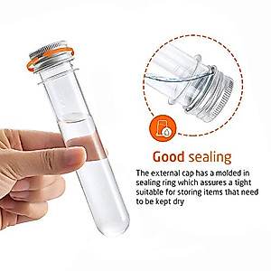 Acrux7 30 Pack Clear Plastic Test Tubes with Screw Caps, 45ml Clear Botanical Bath Salt Tubes 1x5 inch for Beads, Gumball, Candy Storage, Decorate(25x140mm)