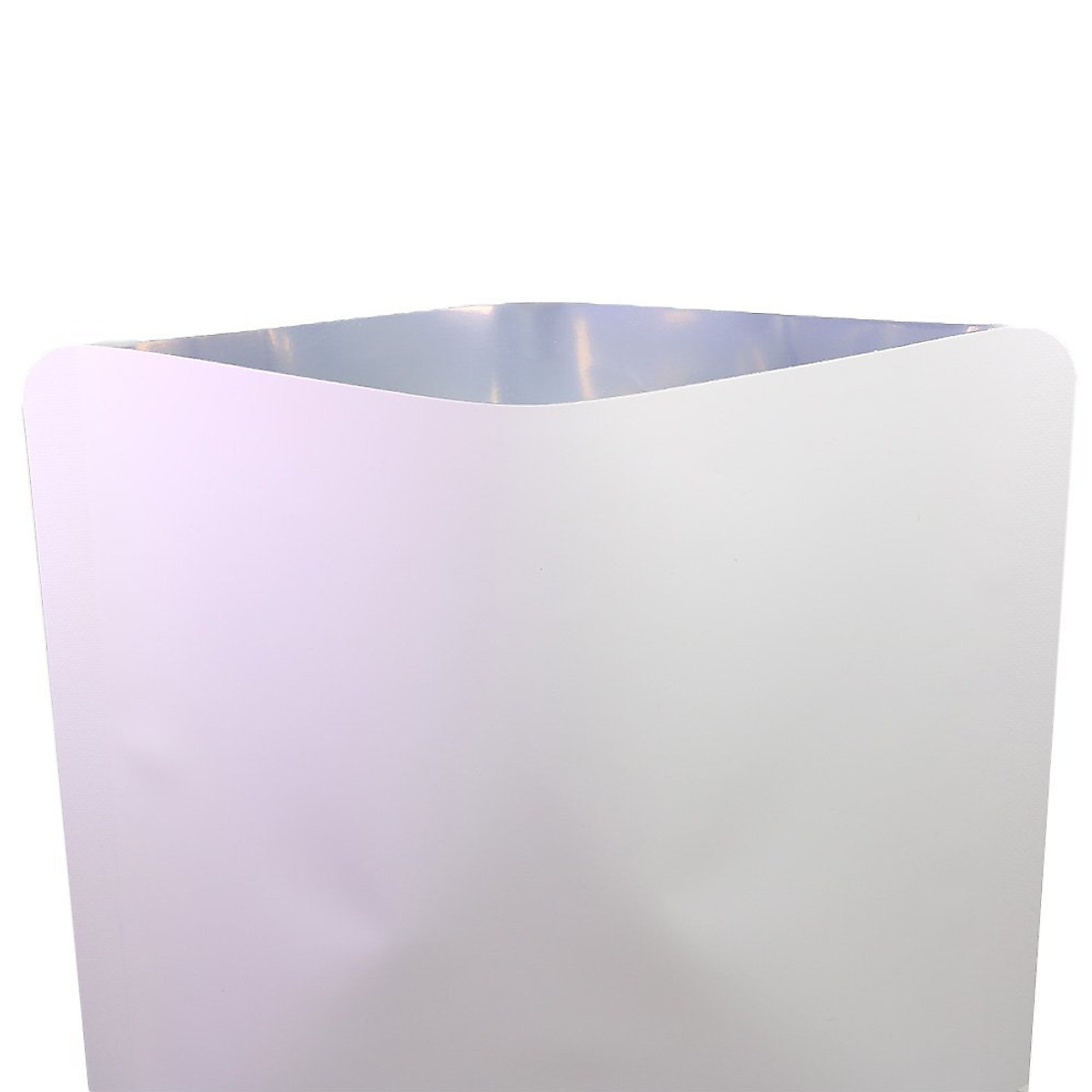 Pack of 100 Bottom Filled Aluminum Mylar Food Coffee Tea Square Packaging Bags (5.9" x 5.9", Matte White)