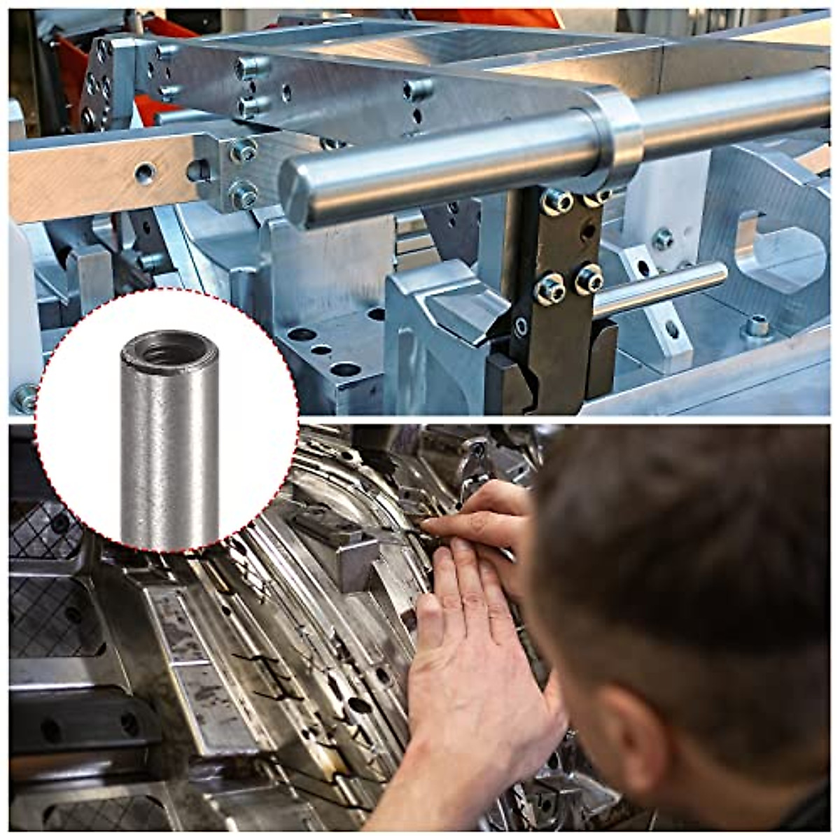 uxcell M5 Internal Thread Dowel Pin 5pcs 8x35mm Chamfering Flat Carbon Steel Cylindrical Pin Bed Bookshelf Metal Devices Industrial Pins