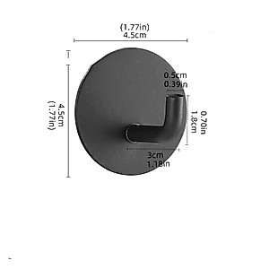 lesoe Heavy Duty Adhesive Hooks, Bathroom Hooks 4 Pack, SUS304 Stainless Steel Strong Strips Stick for Doors, Bathroom Kitchen Hanging Hats, Coats, Clothes, Wall Hangers Without Nail (4, Black-1)