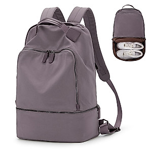 VENATIN Gym Backpack for Women Waterproof Small Gym Bag With Shoe Compartment Sports Essentials Backpack with Wet Dry Pocket, Purple…
