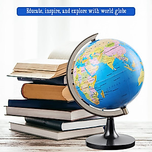 World Globe for Kids Learning - 7.5 inch World Interactive Globe for Children with Stand for Educational Geography, Spinning Earth Globe Map Decorative Kids Room Classroom, Desk, Office & Home