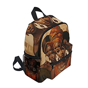 JUNZAN African-american Orange Yellow Red Mini Backpack for Boys Girls Toddler Kid Preschool Bookbag Student Bag Nursury Daypack