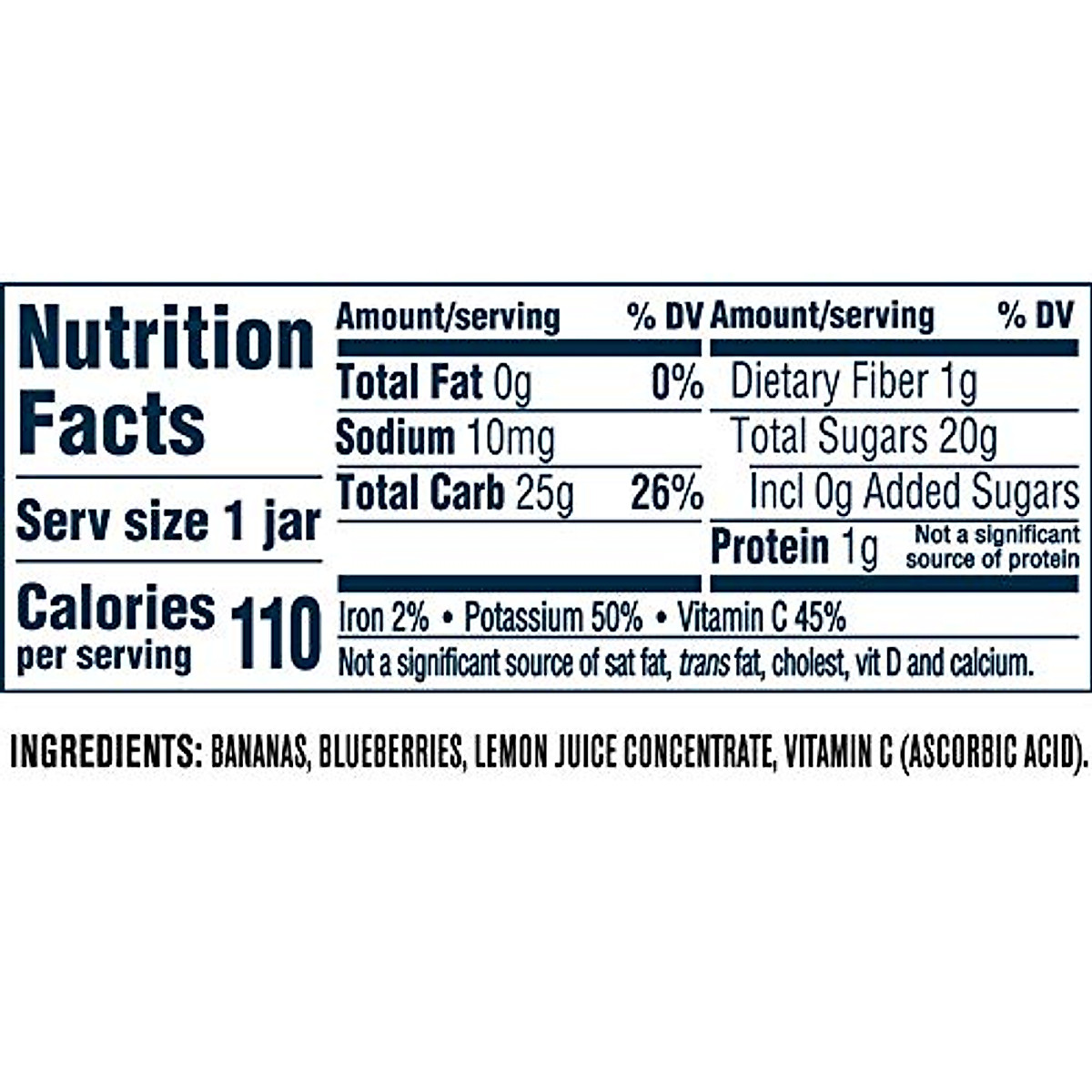 Gerber Natural for Baby Wonder Foods 2nd Foods Baby Food Jar, Banana Blueberry, Made with Natural Fruit & Vitamin C, Non-GMO Baby Food, 4-Ounce Glass Jar (Pack of 10)