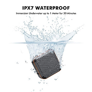 LEZII Portable IP67 Waterproof Bluetooth Speaker, Shower Speaker FM Radio with HD Sound, Mini Wireless Outdoor Speaker, TF Card SD Aux, 12H Playtime, True Wireless Stereo for Kayaking, Boating, Hiking
