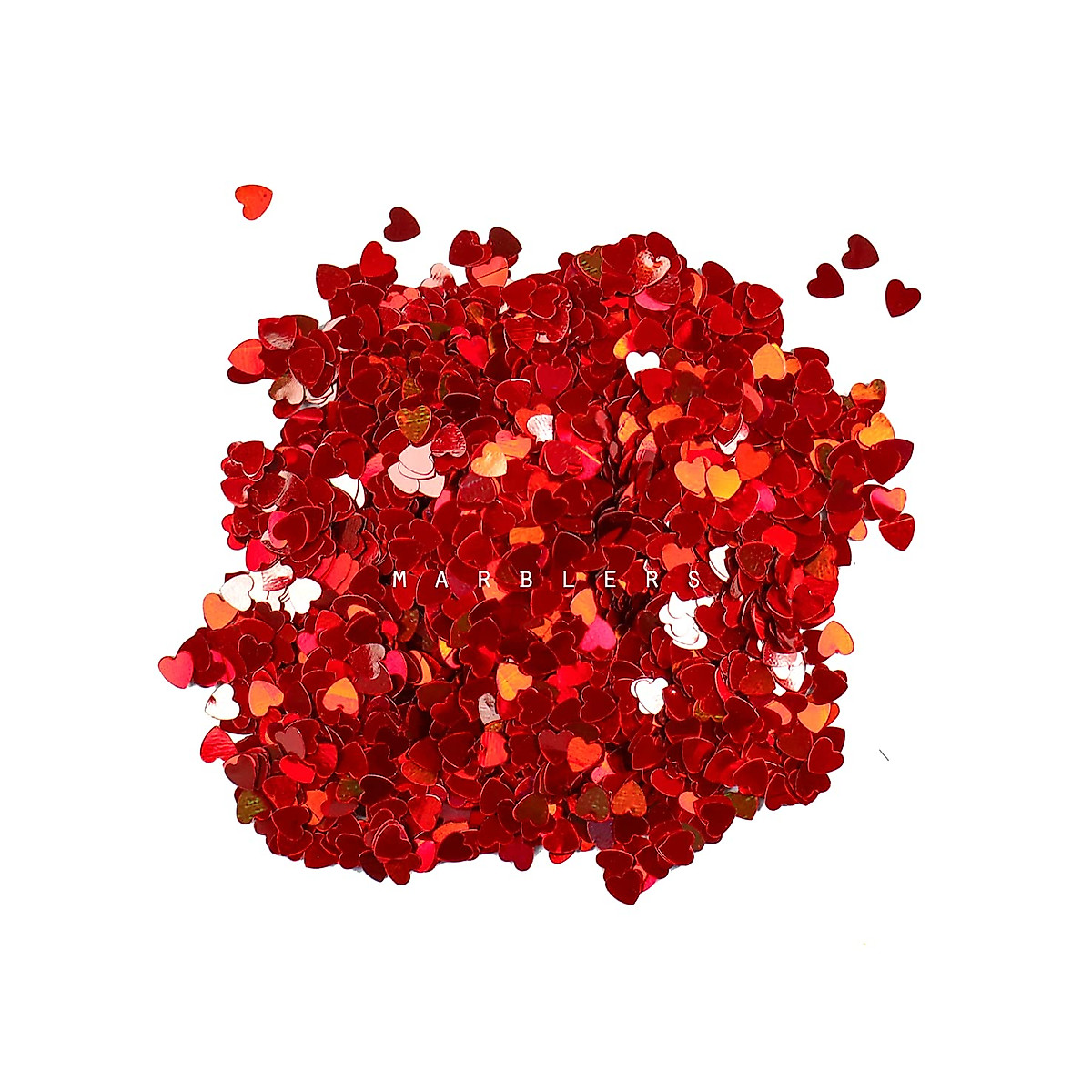 MARBLERS Cosmetic Grade Chunky Shape Glitter [Heart] 0.18oz (5g) | Flake | Non-Toxic | Vegan | Cruelty-Free | Eyeshadow, Nail Polish, Nail Art | Festival, Rave & Party Makeup | Body & Face