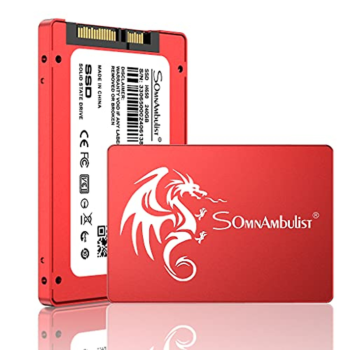 Somnambulist 120GB 240GB 480GB SATA3 SSD Hard Drive 2.5 inch Solid State Drive SSD (Red Dragon-120G)