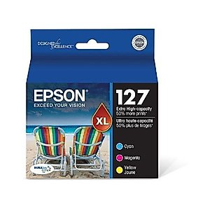 Epson T127520 OEM Ink - (127) Stylus NX530 625 Workforce 60 545 630 633 635 645 840 845 3520 7010 7510 Extra High Capacity Color Ink Combo Pack (Includes 1 Each of OEM# T127220 T127320 T127420) (3 x 755 Yield) OEM