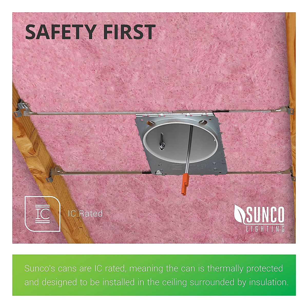 Sunco Lighting - 12 Pack 6 Inch Recessed Lighting Housing Can Light New Construction Air Tight Ceiling Can 120-277V Hard Wired, TP24 Connector, Easy Install, IC Rated, UL Title 24 Compliant