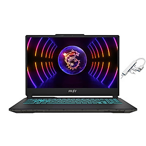 MSI Cyborg 15.6" 144hz Gaming Laptop | Intel i7-12650H Processor | 32GB RAM DDR5| 1024GB SSD | NVIDIA GeForce RTX 4060 | Backlit Keyboard | Windows 11 Home | Black | Bundle with USB 3.0 Hub